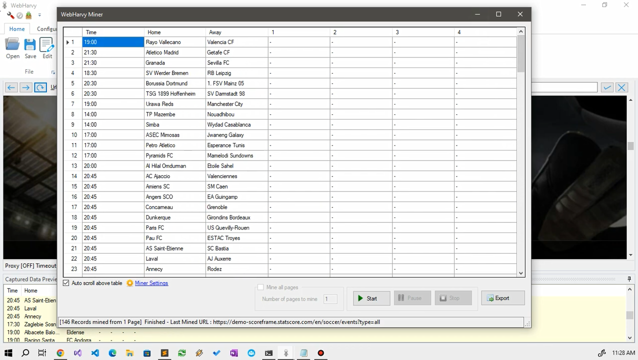 Scraping StatScore.com Live Scores from ScoreFrame using WebHarvy ...
